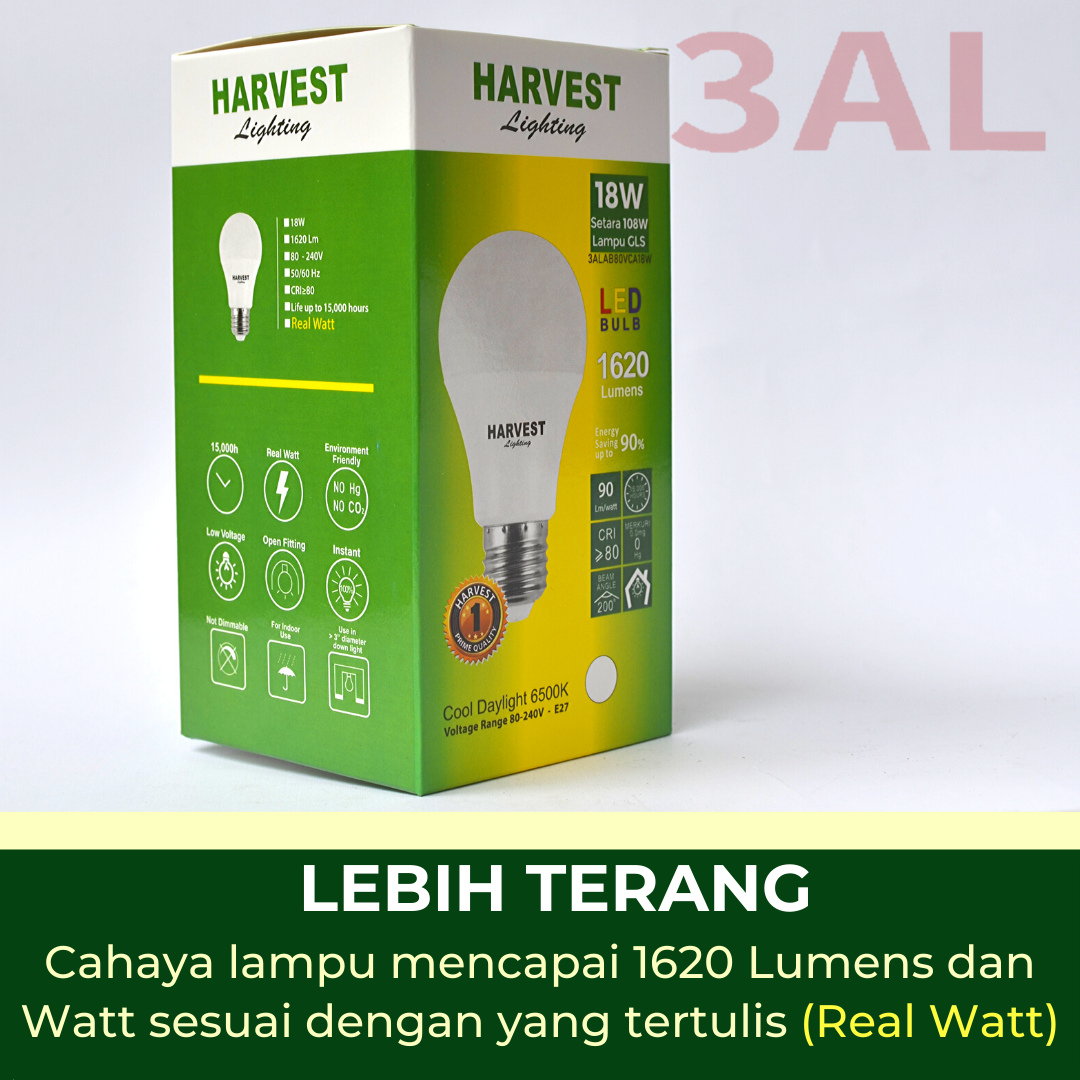 18W, HARVEST LIGHTING Bohlam LED A Bulb, Lampu LED 18 Watt – Harvest Lighting