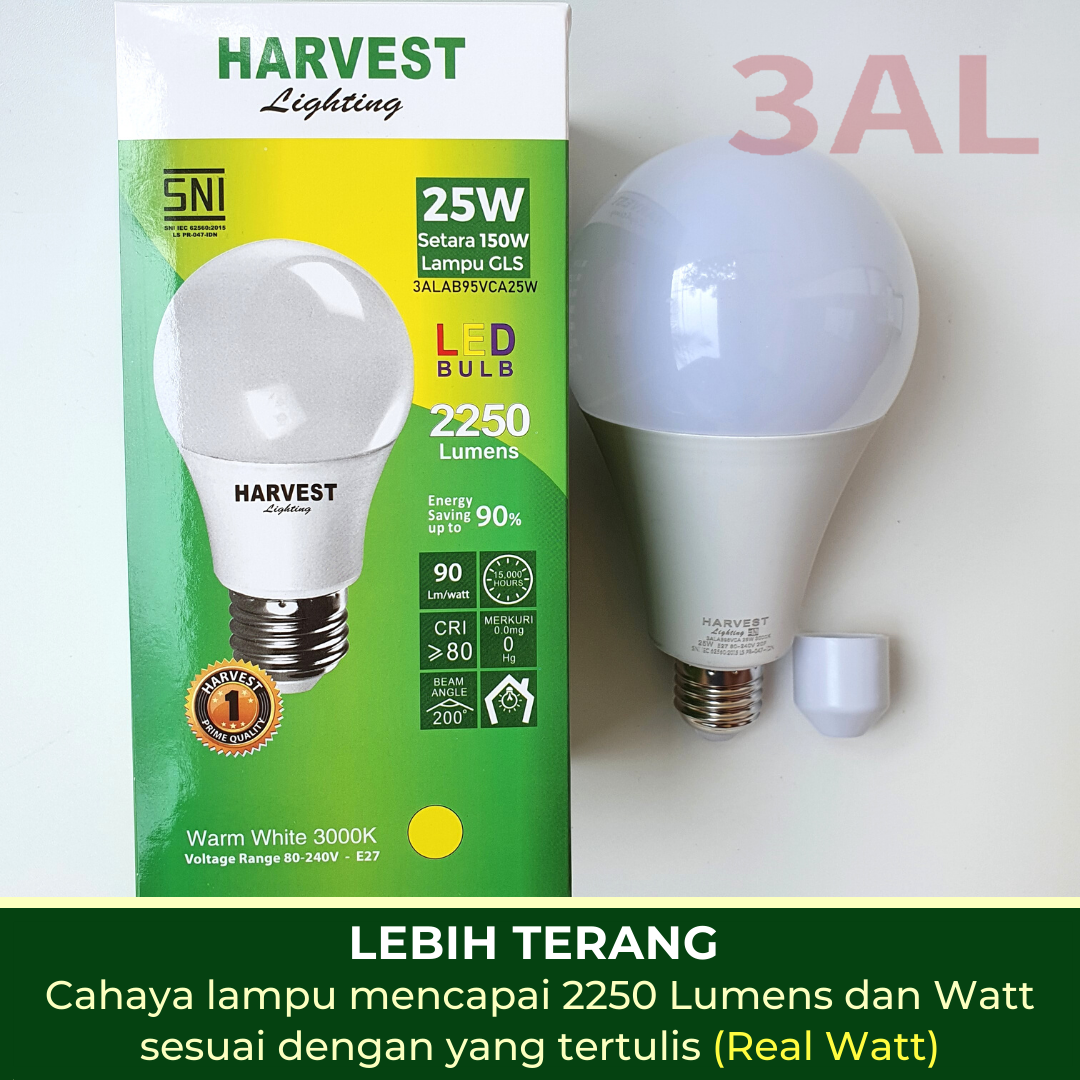 25W, HARVEST LIGHTING Bohlam LED A Bulb, Lampu LED 25 Watt – Harvest Lighting